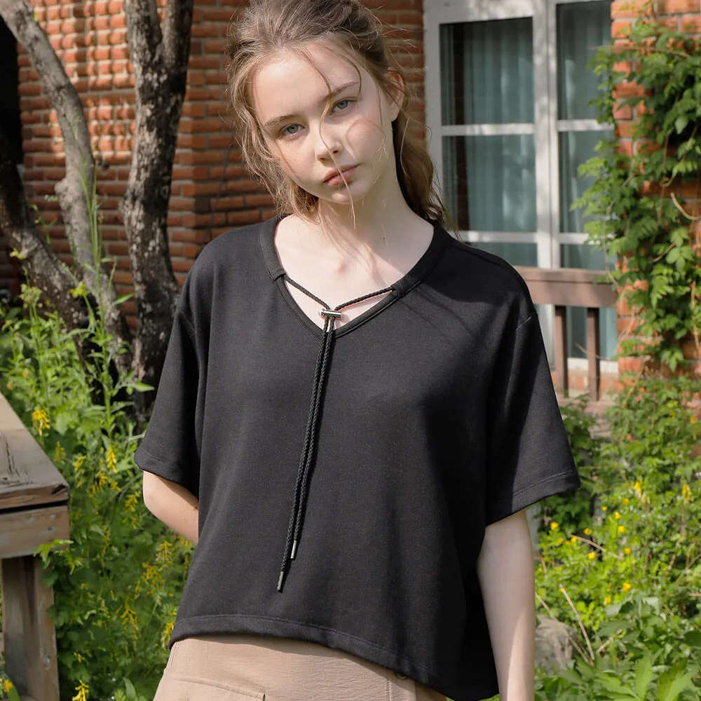 STRING PEARL POINT T-SHIRT_BLACK - 감도 깊은 취향 셀렉트샵 29CM