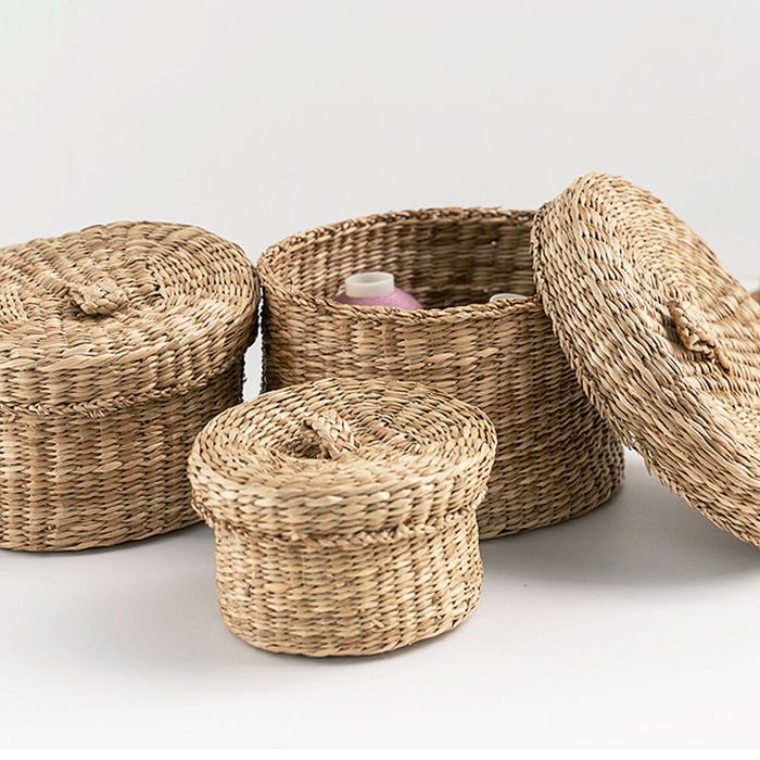 라탄 바구니 왕골 해초 원형 바스켓 수납함 (3P_Set) - 감도 깊은 취향 셀렉트샵 29CM
