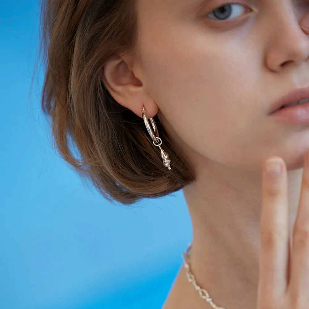 mini stone hoop earring silver - 감도 깊은 취향 셀렉트샵 29CM