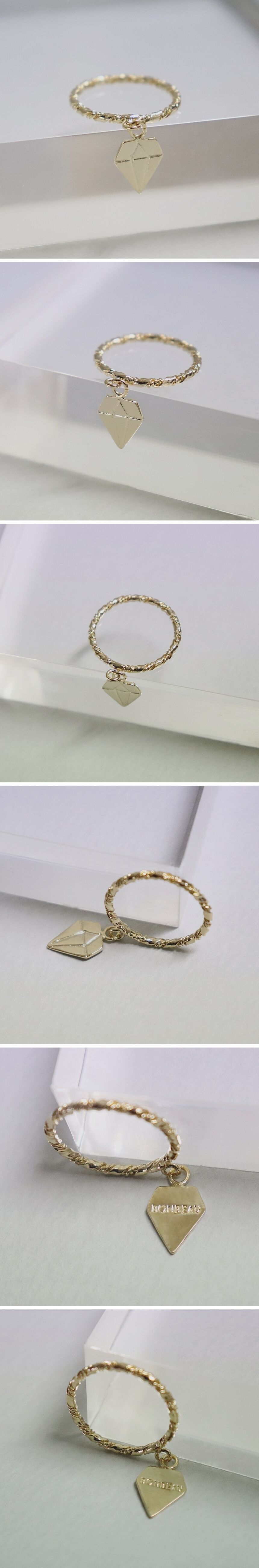 Double twist Dia drop Ring 더블 트위스트 링 다이아 달랑이 반지 - 감도 깊은 취향 셀렉트샵 29CM