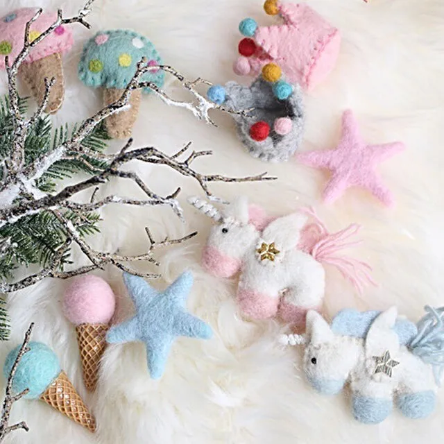 파스텔 울 유니콘 오너먼트 5p set(2color) - 감도 깊은 취향 셀렉트샵 29CM