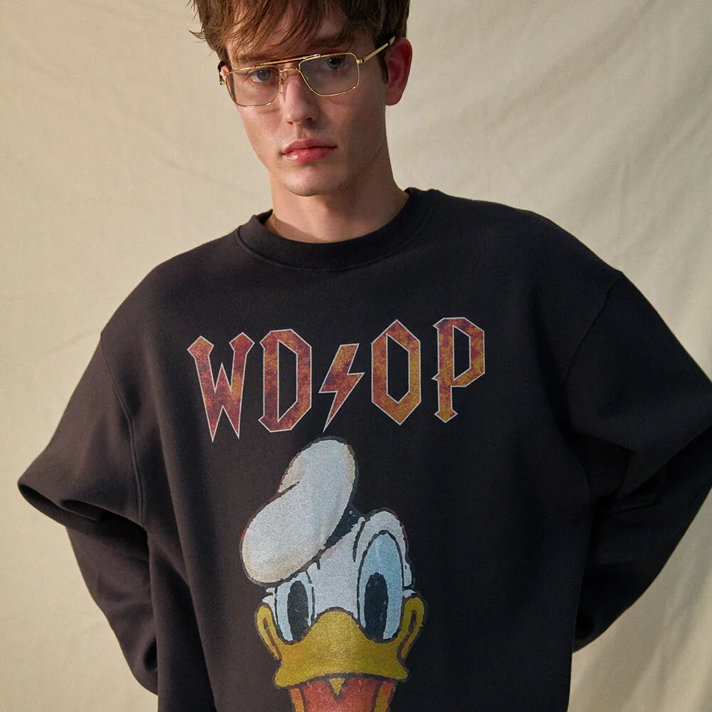 [DISNEYxORDINARY PEOPLE] donald duck charcoal sweat shirt - 감도 깊은 취향 ...