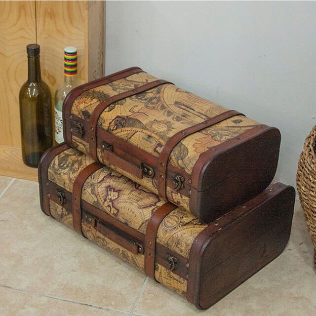 빈티지 우드 지도 가방 2P set - 감도 깊은 취향 셀렉트샵 29CM