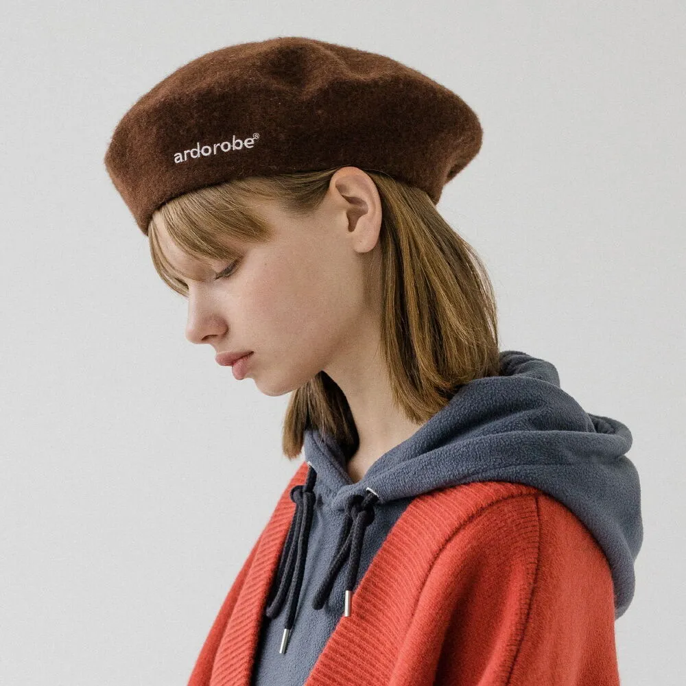 [ARDOROBE] LOGO EMBROIDERY WOOL BERET AAC193002-BN - 감도 깊은 취향 셀렉트샵 29CM