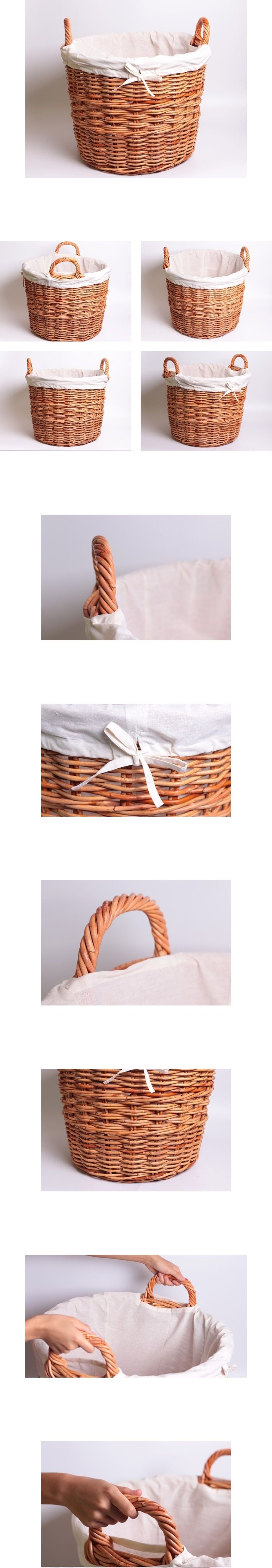 라탄 홍등 패브릭 양손 바구니(2size) - 감도 깊은 취향 셀렉트샵 29CM