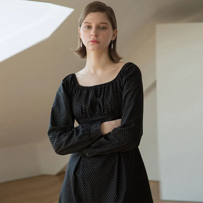 SHIRRING PATTERN BAND DRESS BLACK - 감도 깊은 취향 셀렉트샵 29CM