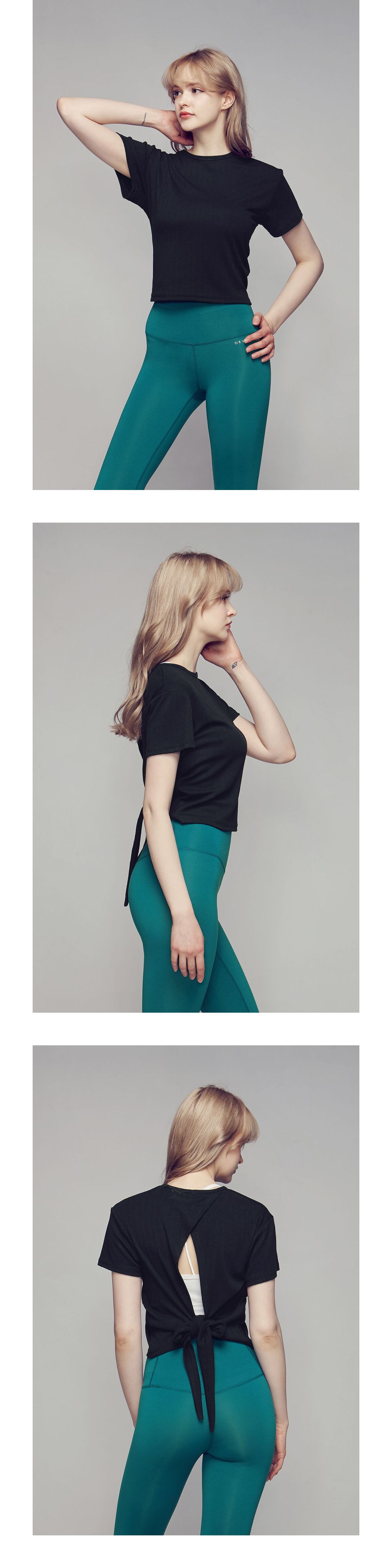 여성 요가복 DEVI-T0025-블랙 필라테스 티셔츠 반팔 - 감도 깊은 취향 셀렉트샵 29CM