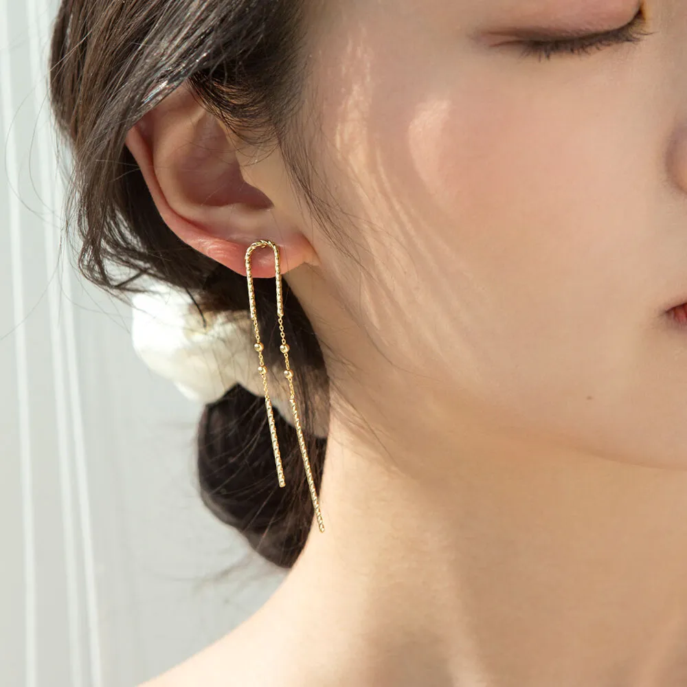 U bar drop earrings (2colors) - 감도 깊은 취향 셀렉트샵 29CM