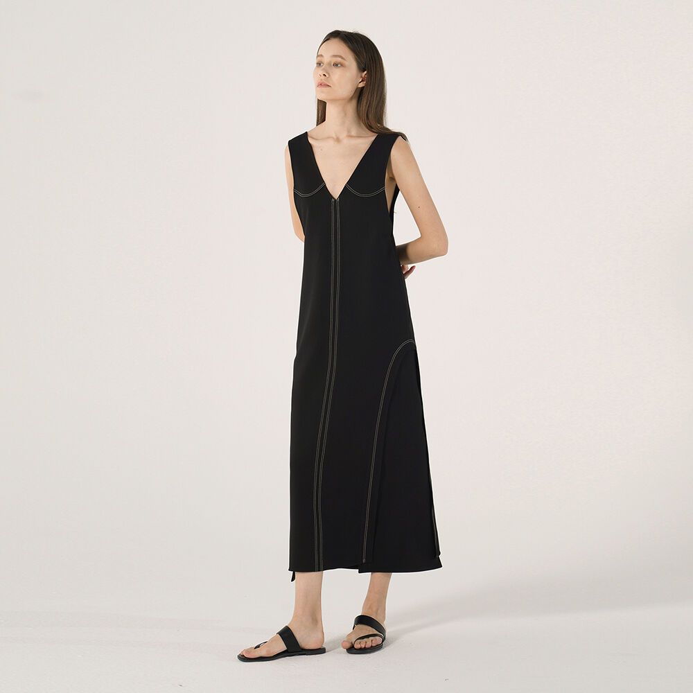 [MOS MOR] SIGNATURE STITCH LONG DRESS_Black - 감도 깊은 취향 셀렉트샵 29CM