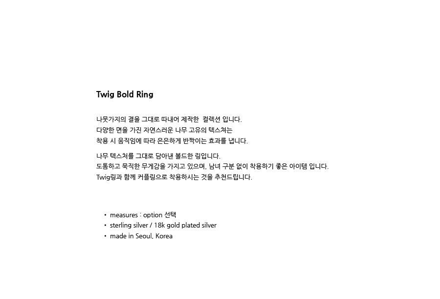 Twig Bold Ring - 감도 깊은 취향 셀렉트샵 29CM