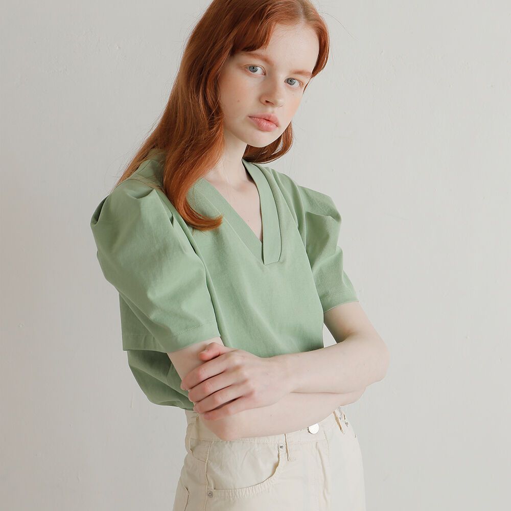 PUFF V NECK TEE / GREEN - 감도 깊은 취향 셀렉트샵 29CM