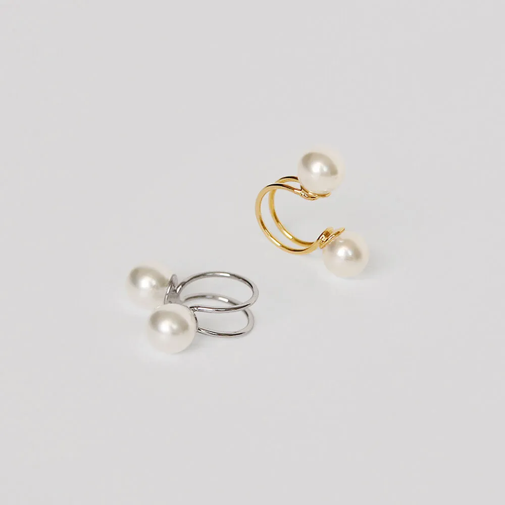 two line pearl earcuff (2colors) - 감도 깊은 취향 셀렉트샵 29CM