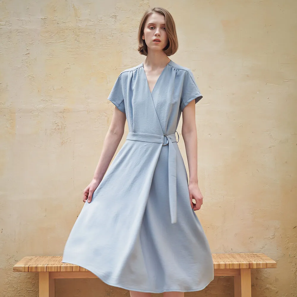 Marta Half Sleeve Wrap One-Piece_Blue - 감도 깊은 취향 셀렉트샵 29CM