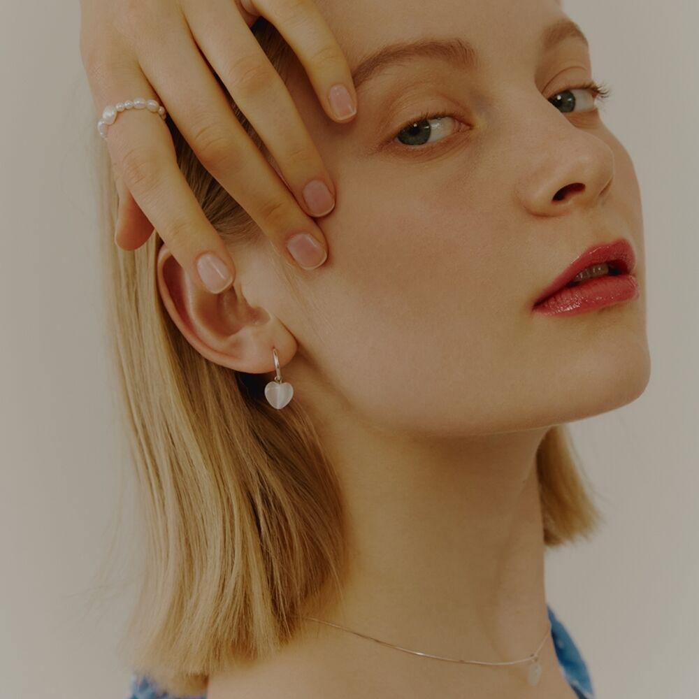 [Silver] Pure Heart Ring Earrings - 감도 깊은 취향 셀렉트샵 29CM