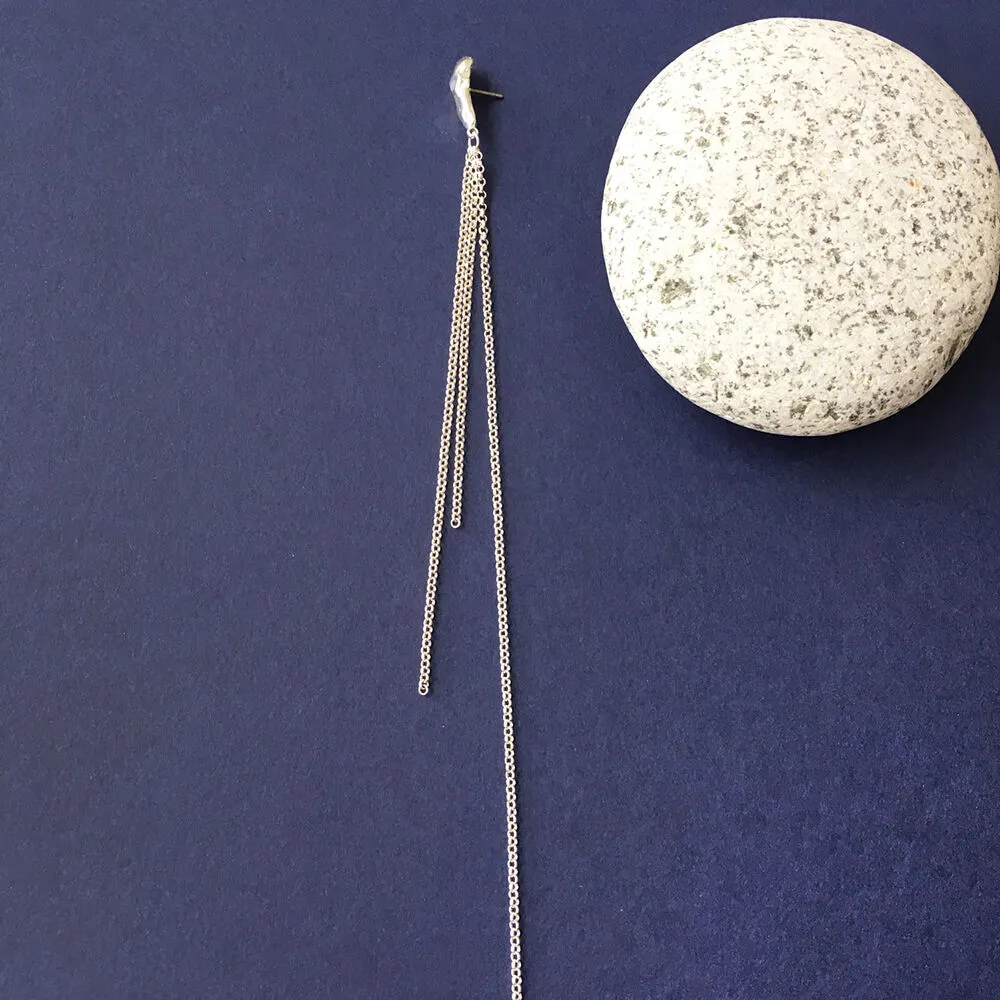 [삿치] BUMPY SILVER LONG ONESIDE 범피 실버 롱체인 한쪽이어링 - 감도 깊은 취향 셀렉트샵 29CM