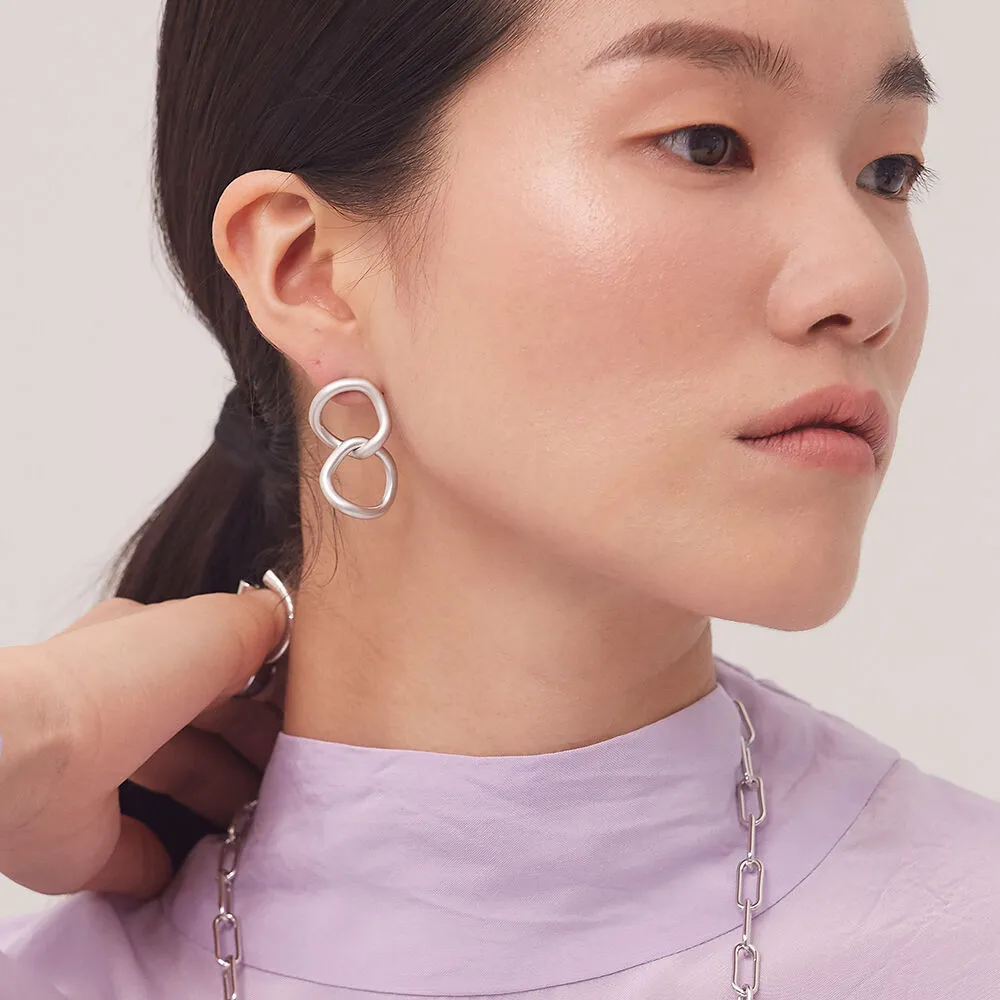 CIRCLE TWINS EARRING SILVER - 감도 깊은 취향 셀렉트샵 29CM