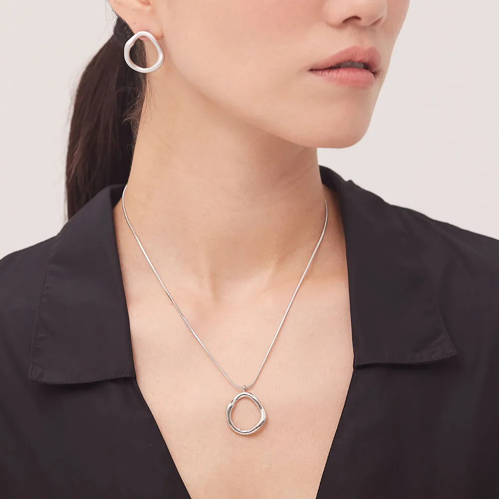 CIRCLE PENDANT NECKLACE SILVER - 감도 깊은 취향 셀렉트샵 29CM