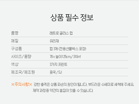 알럽하우스 레트로 유리컵 3P 세트 310ml - 감도 깊은 취향 셀렉트샵 29CM