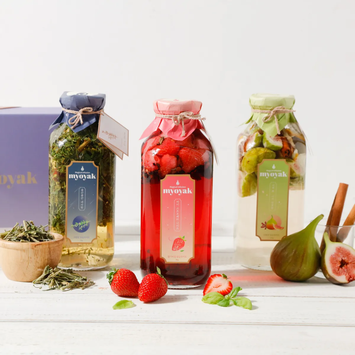 묘약 담금주키트 3구 선물세트 (종류선택 가능/보자기포장 가능 ) - 500ml X 3ea - 감도 깊은 취향 셀렉트샵 29CM