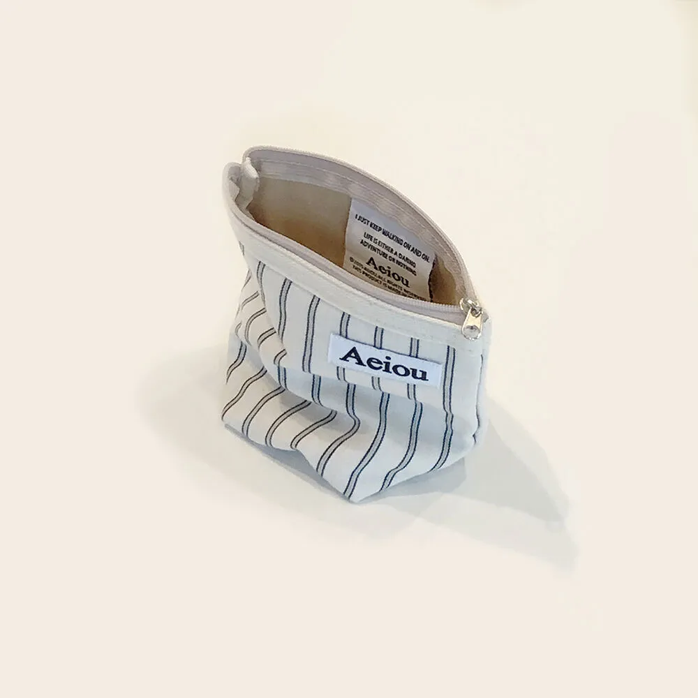 Aeiou Basic Pouch (M size) Cotton Gray Line - 감도 깊은 취향 셀렉트샵 29CM