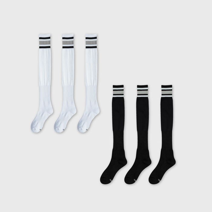 [3PACK] 1507 애슬레틱 스트라이프 오버니삭스 - 스노우 화이트/블랙 - 감도 깊은 취향 셀렉트샵 29CM