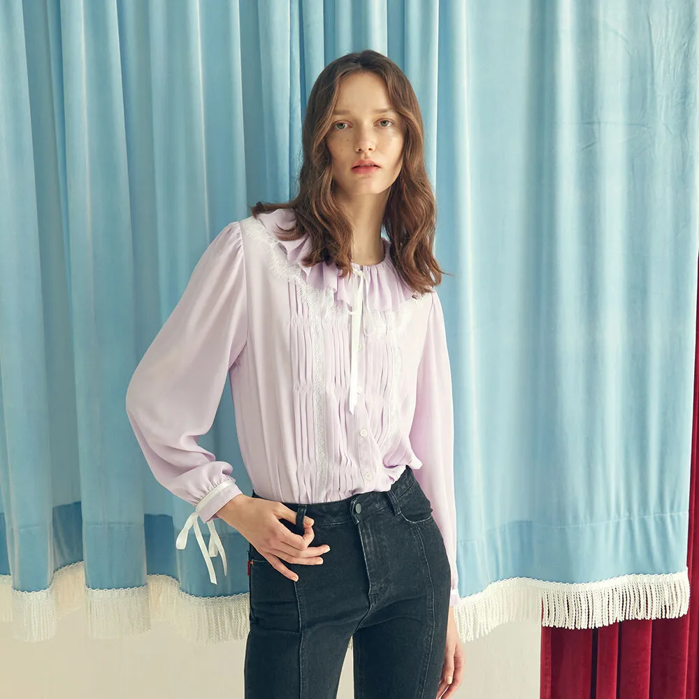 LACE TUCK BLOUSE - PURPLE - 감도 깊은 취향 셀렉트샵 29CM