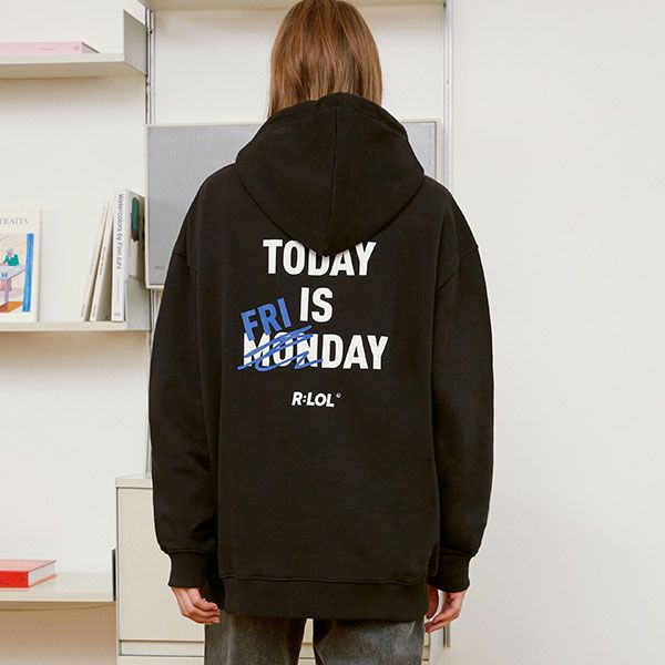 [RLOL](HD-20722) RLOL TODAY IS FRIDAY HOOD T-SHIRT BLACK - 감도 깊은 취향 ...