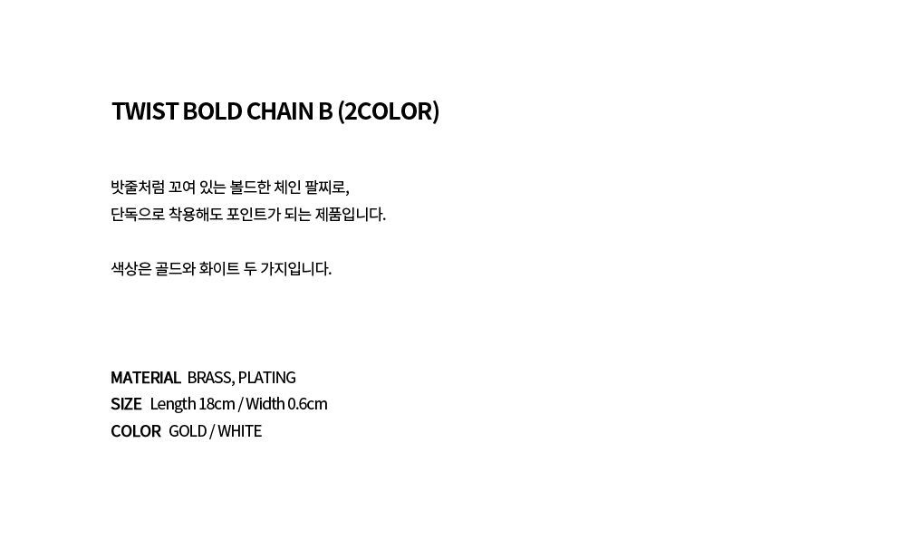 TWIST BOLD CHAIN B (2COLOR) - 감도 깊은 취향 셀렉트샵 29CM
