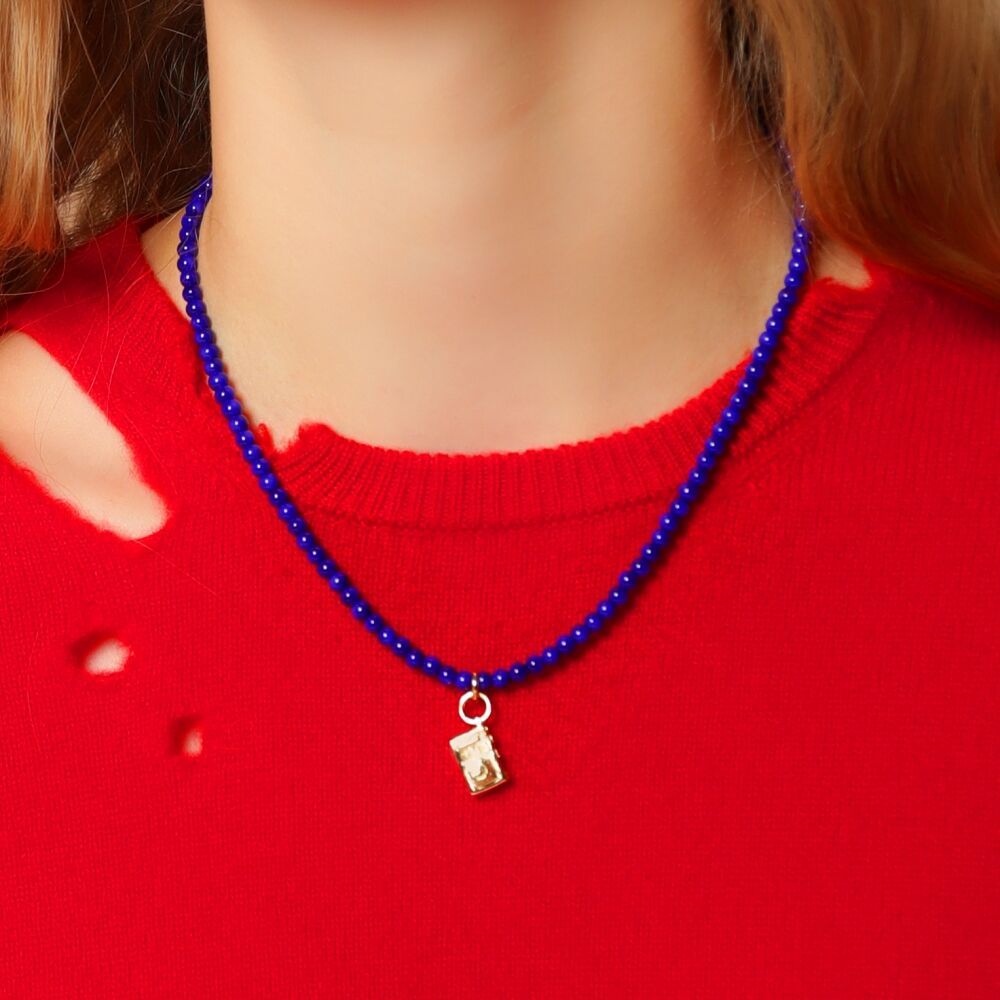 봉보 4mm 블루 글라스볼 4type 팬던트 포인트 목걸이 - 감도 깊은 취향 셀렉트샵 29CM