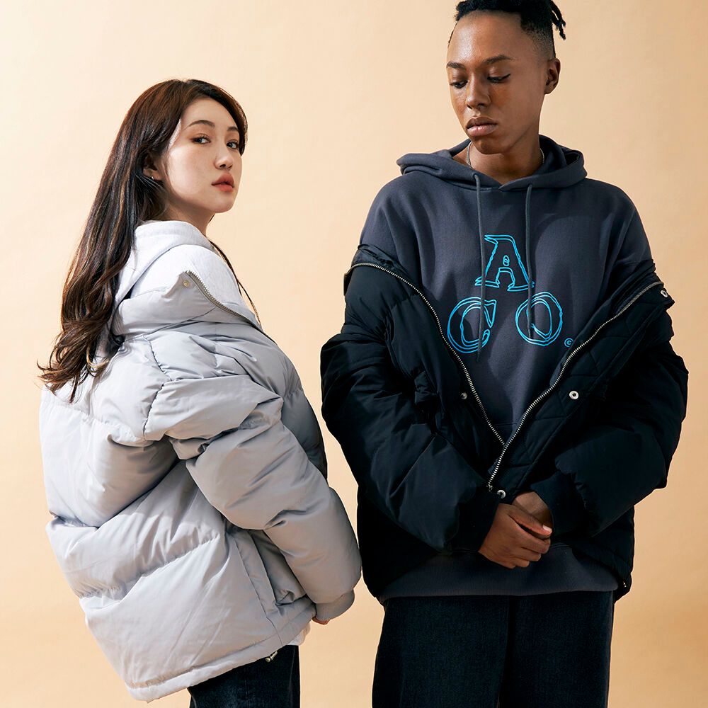 [Apostrophe Comma] UNISEX BACK POINT DUCK DOWN PADDING(Gray) - 감도 깊은 취향 셀렉트샵 29CM