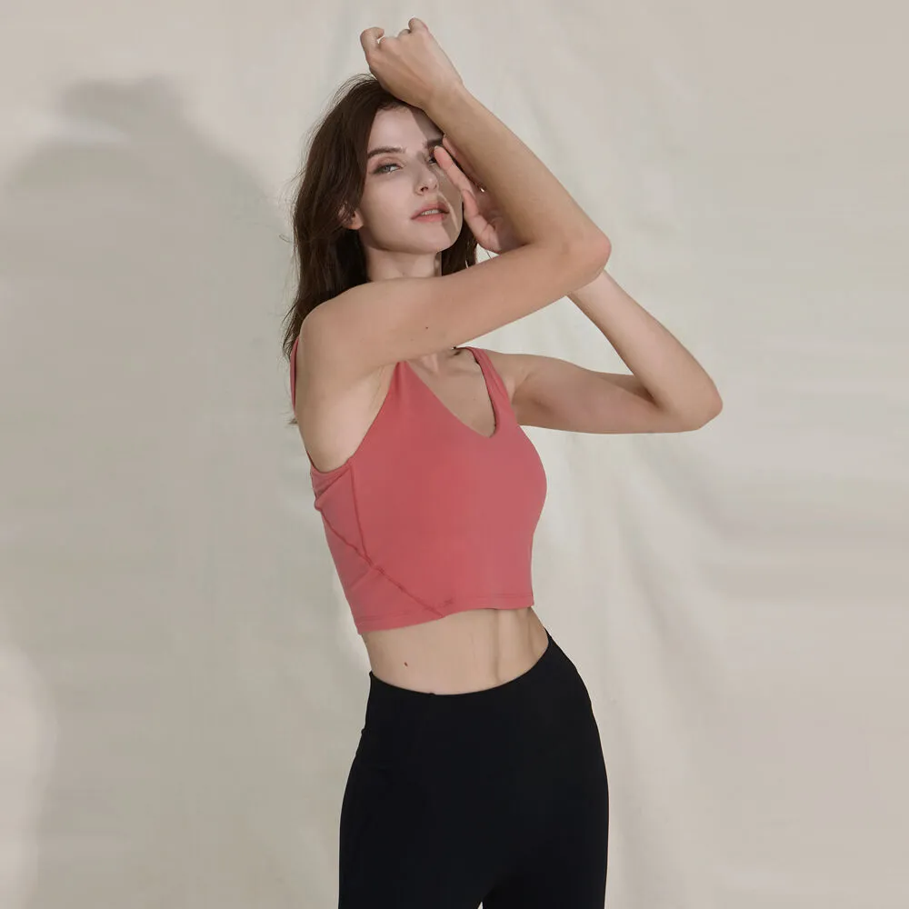 여성 요가복 DEVI-TS0028-딥핑크 필라테스 브라탑 크롭브라 - 감도 깊은 취향 셀렉트샵 29CM