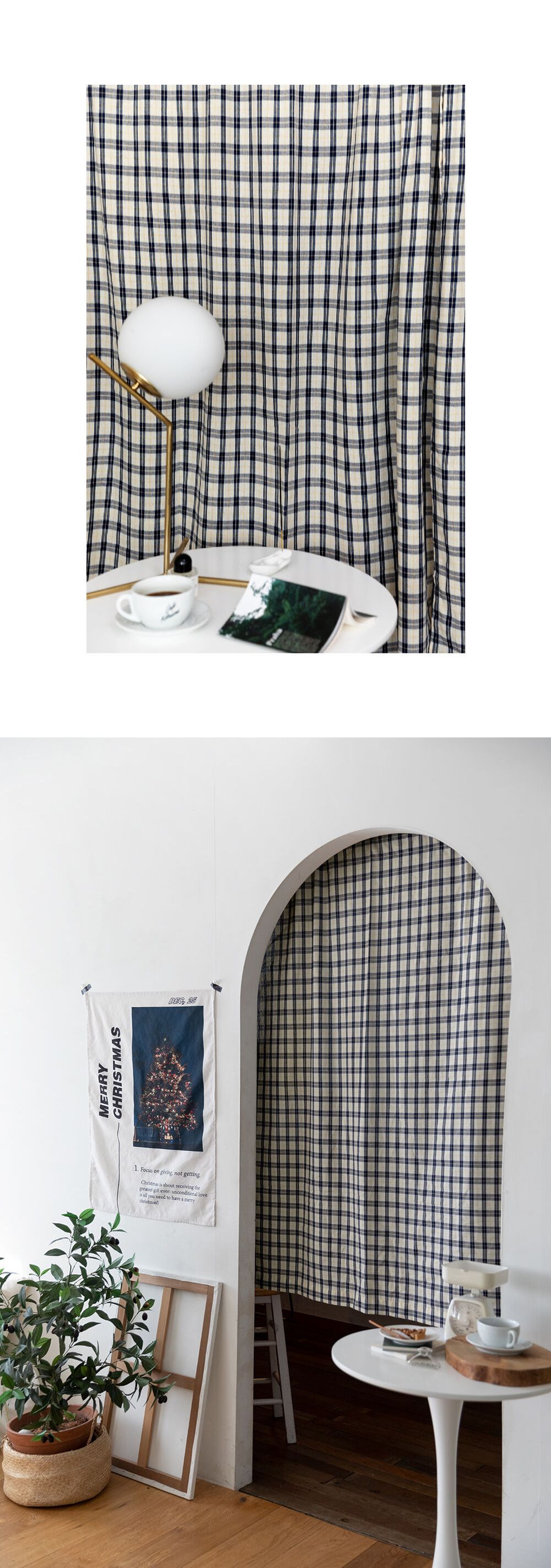 라인베를린네이비 2size 카페커튼 - 감도 깊은 취향 셀렉트샵 29CM