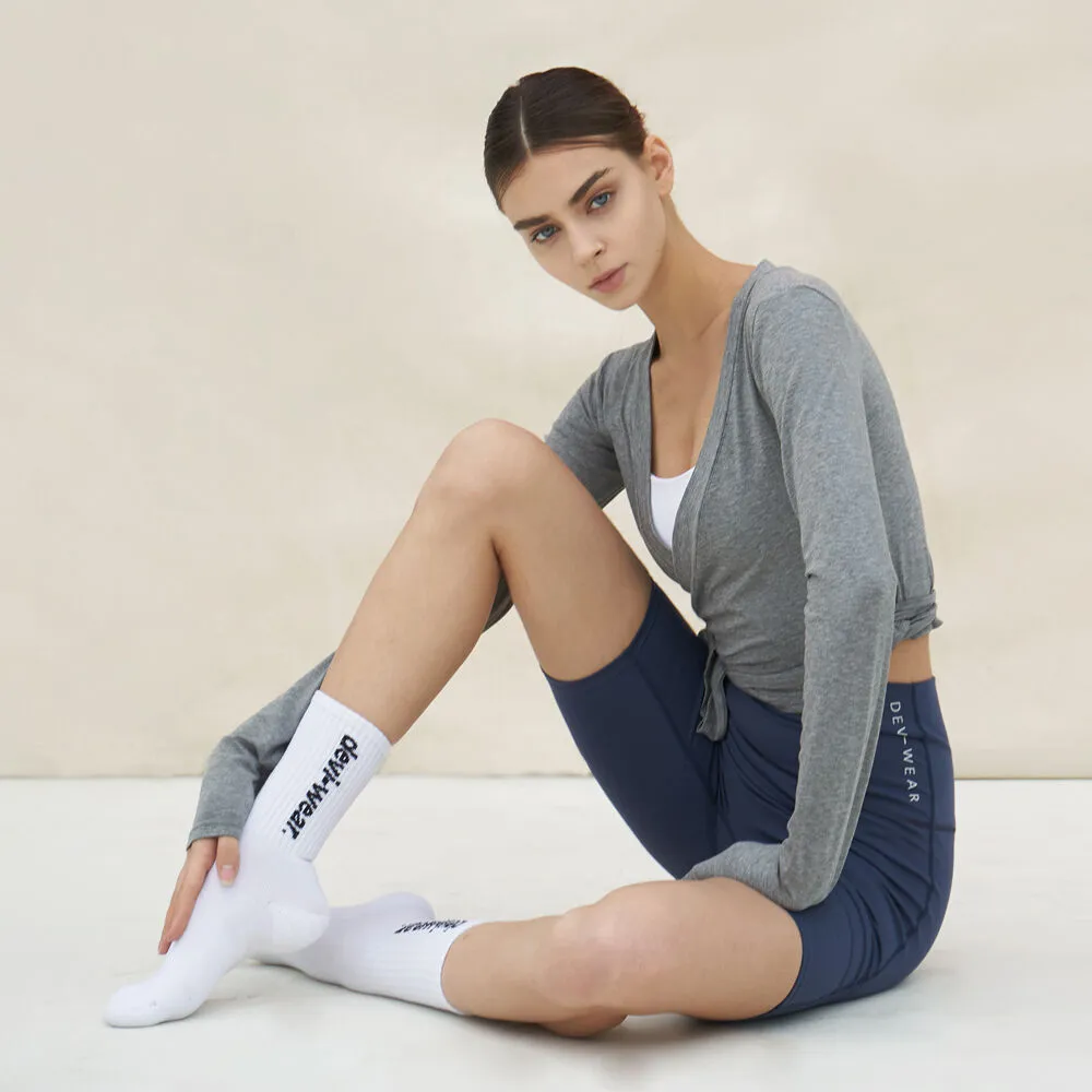 여성 요가복 DEVI-T0048-그레이 필라테스 랩 가디건 크롭 긴팔 - 감도 깊은 취향 셀렉트샵 29CM