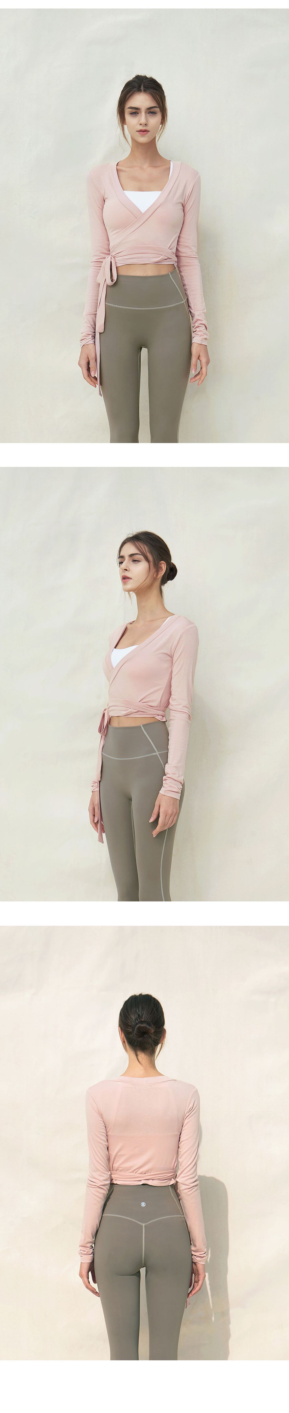 여성 요가복 DEVI-T0048-살몬핑크 필라테스 랩 가디건 크롭 긴팔 - 감도 깊은 취향 셀렉트샵 29CM