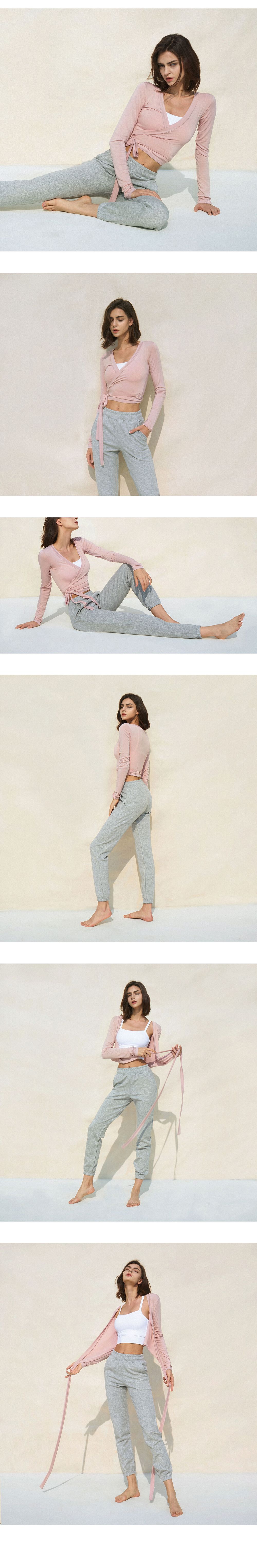 여성 요가복 DEVI-T0048-살몬핑크 필라테스 랩 가디건 크롭 긴팔 - 감도 깊은 취향 셀렉트샵 29CM