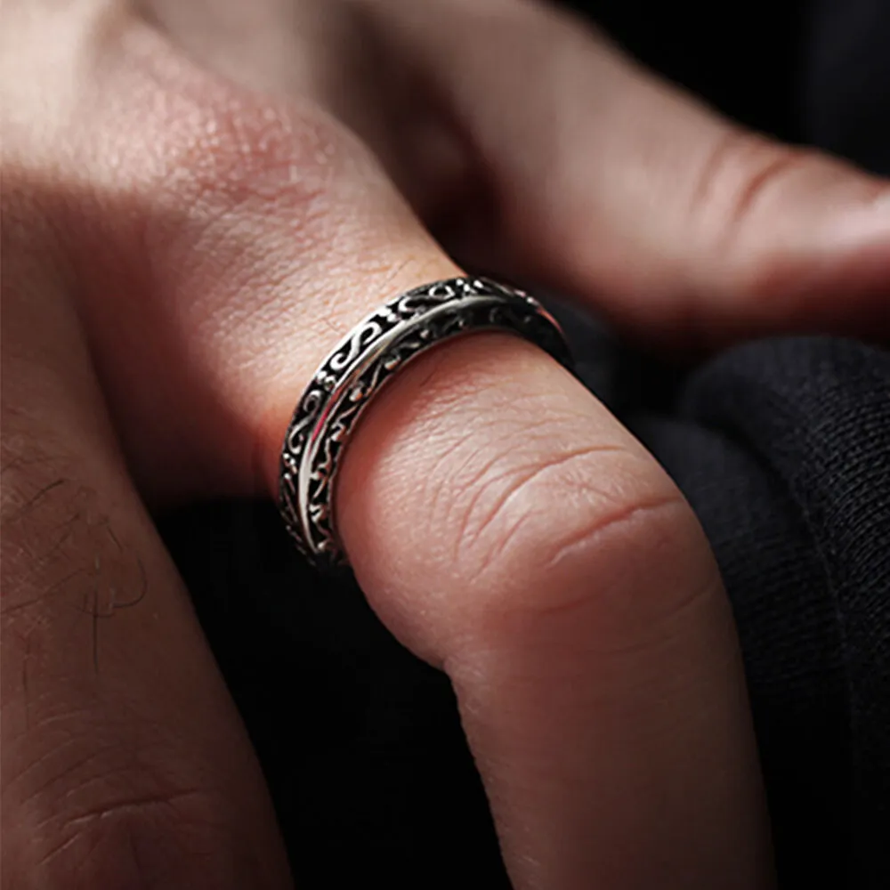 [솔라, 카이, 백호 착용] SCB107 [써지컬스틸] Thin anthique pattern ring - 감도 깊은 취향 셀렉트샵 29CM