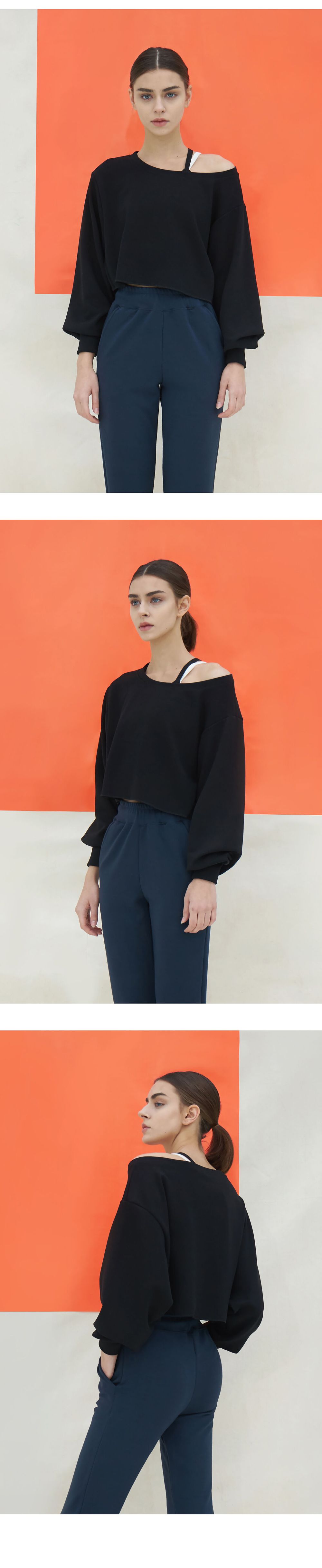 여성 요가복 DEVI-T0049-블랙 필라테스 오버크롭티 긴팔티 맨투맨 - 감도 깊은 취향 셀렉트샵 29CM