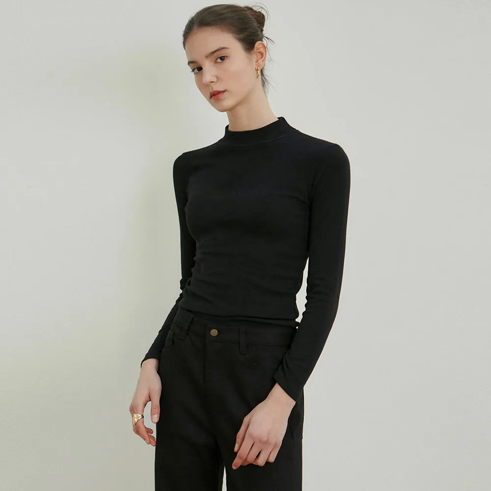 HALF TURTLENECK SLIM TOP_BLACK - 감도 깊은 취향 셀렉트샵 29CM
