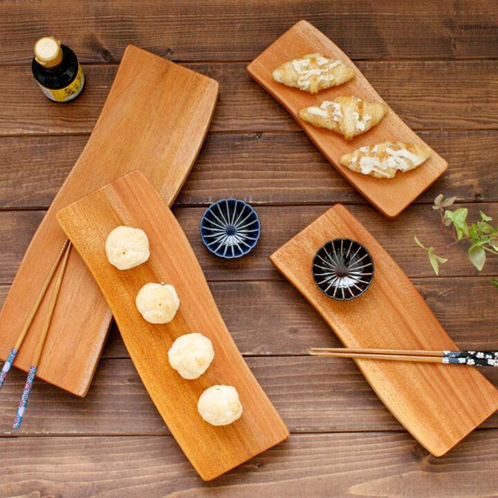 마호가니 물결 스시 보드(다리형) 1P (4size) - 감도 깊은 취향 셀렉트샵 29CM