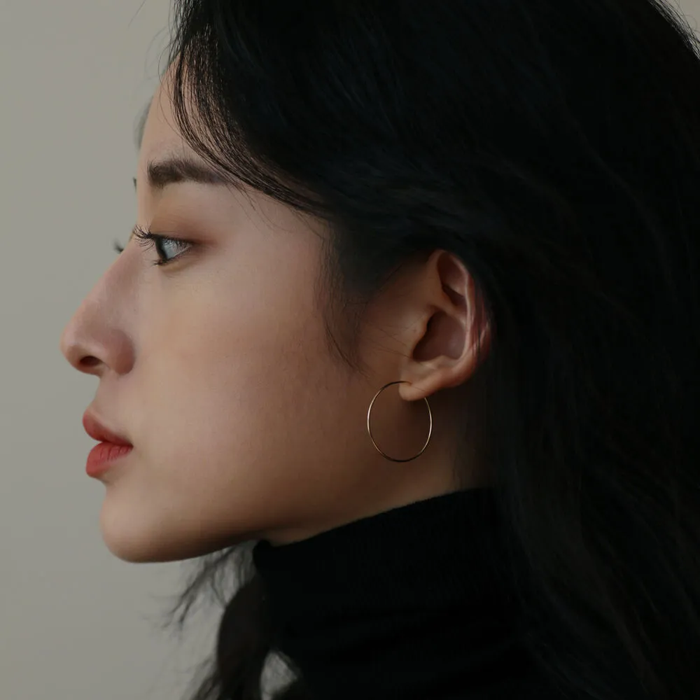 [14K] 14K GOLD 27MM PIPE RING EARRING - 감도 깊은 취향 셀렉트샵 29CM