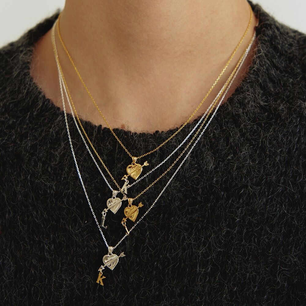 cupid signature initial necklace (Silver) (Silver 925) - 감도 깊은 취향 셀렉트샵 29CM