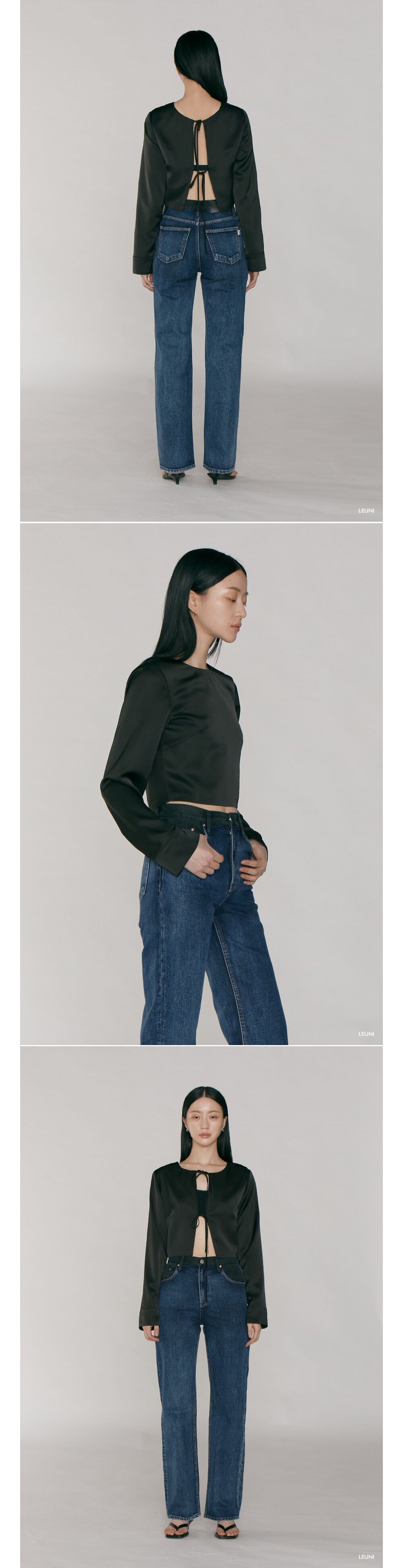 Two-way Tie Satin Blouse_Black - 감도 깊은 취향 셀렉트샵 29CM