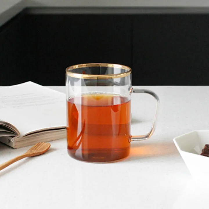 골드 내열 유리 머그잔 일자(500ml) - 감도 깊은 취향 셀렉트샵 29CM