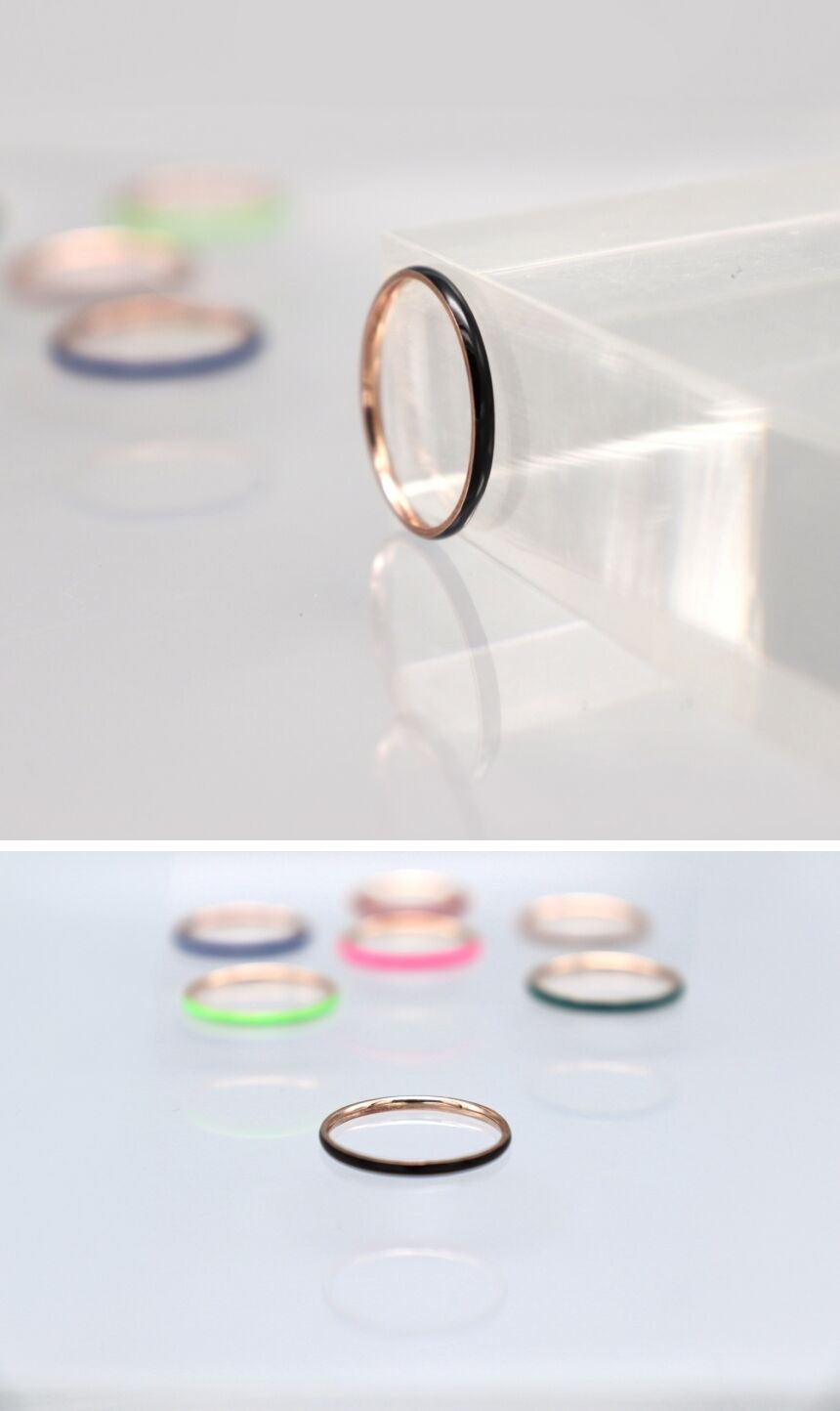 14k gold color epoxy simple Ring 14k 로즈골드 컬러 에폭시 심플 민자 반지 - 감도 깊은 취향 셀렉트샵 29CM
