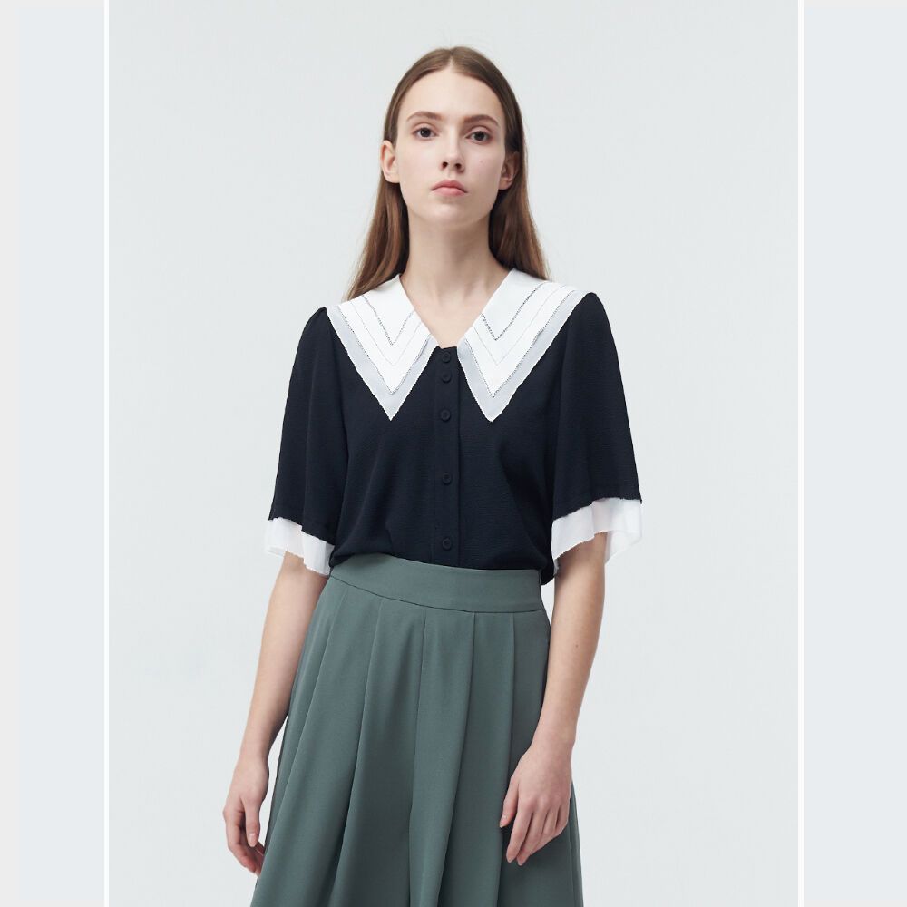 21SS SAILOR COLLAR BLOUSE_NAVY - 감도 깊은 취향 셀렉트샵 29CM