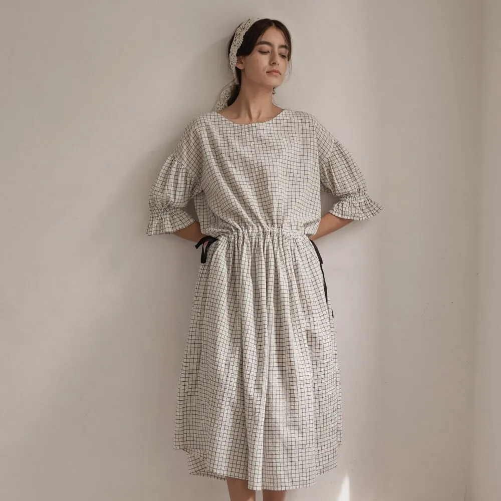 Long-Waisted Linen Check Dresses - 감도 깊은 취향 셀렉트샵 29CM