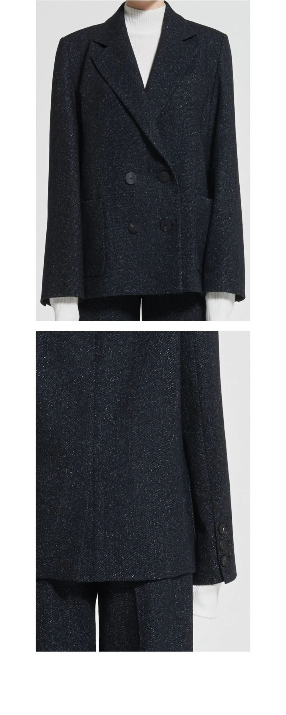 Double Button Wool Jacket Navy WBAFJK002NV - 감도 깊은 취향 셀렉트샵 29CM