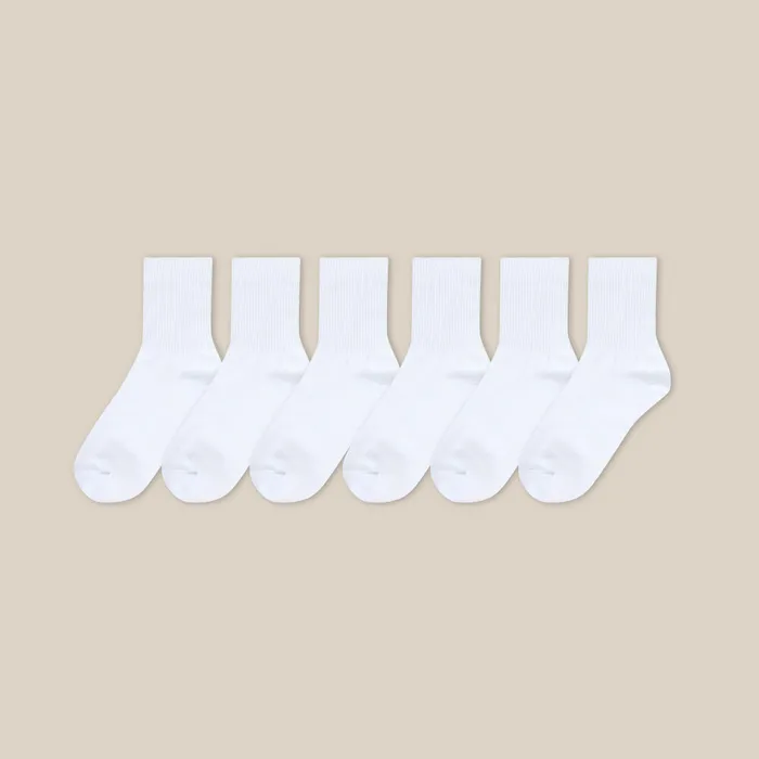 [6PACK] 1507 데일리 하프 삭스 - 스노우 화이트 - 감도 깊은 취향 셀렉트샵 29CM