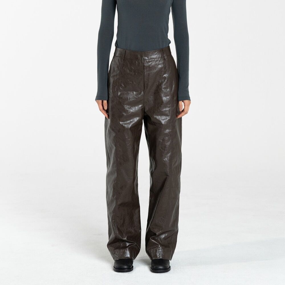 VEGAN LEATHER DOUBLE LAYER PANTS (2COLORS) - 감도 깊은 취향 셀렉트샵 29CM