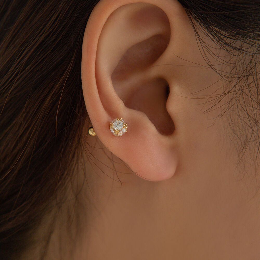 14k 큐브볼 큐빅 피어싱 (바두께1mm) (14k골드) C06 - 감도 깊은 취향 셀렉트샵 29CM